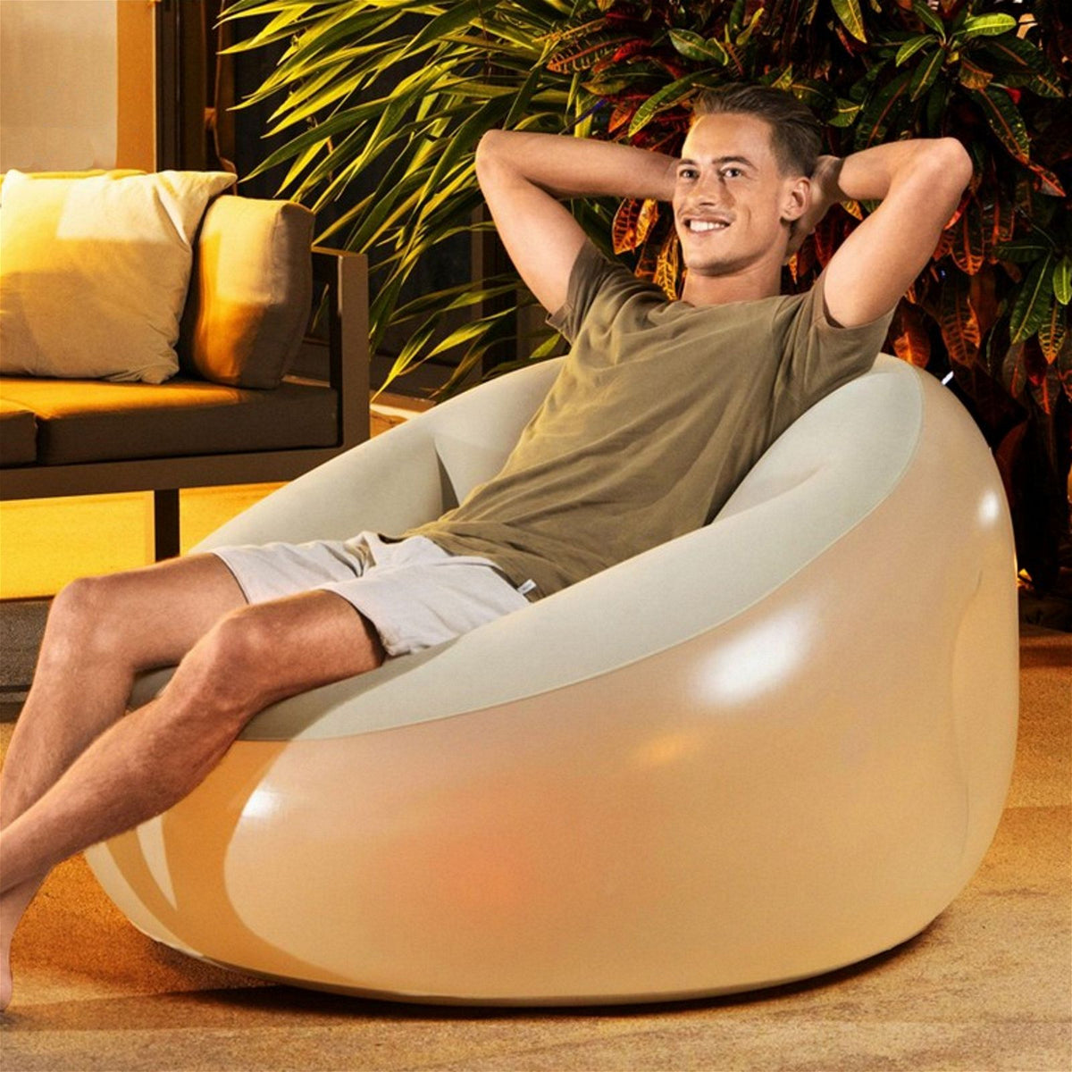 Bestway Inflatable Seat Sofa LED Light Chair Outdoor Lounge Cruiser ...