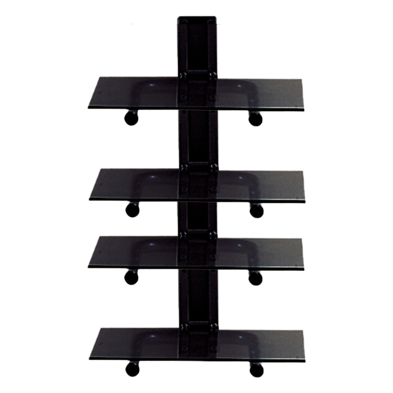 Electra Black Wall Mount TV Stand with Bracket Mount, Two Shelves, and ...