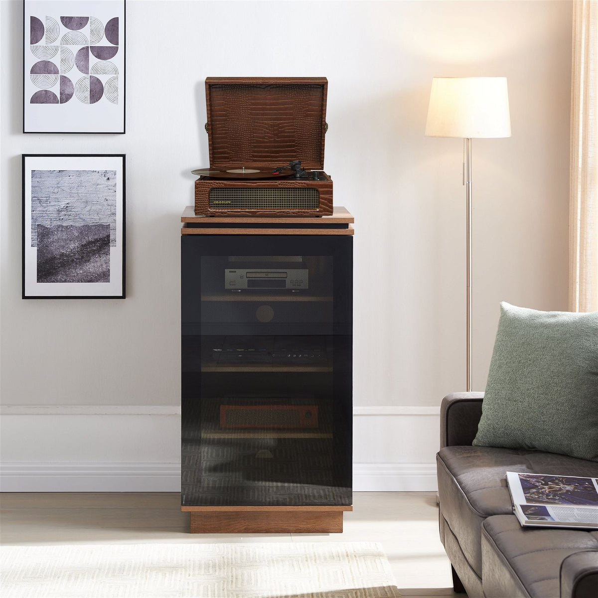 Crosley Voyager Brown Croc - Bluetooth Portable Turntable & Record Sto ...