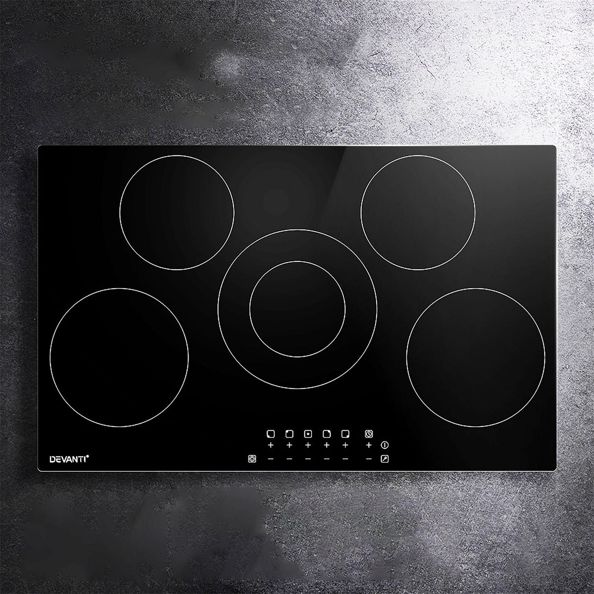 Devanti 90cm Ceramic Cooktop Electric Cook Top 5 Burner Stove Hob Touc ...