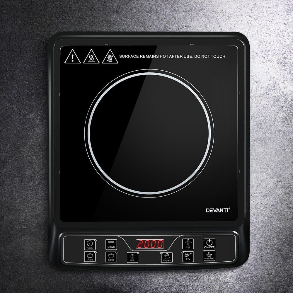 Devanti Electric Induction Cooktop Portable Cook Top Ceramic Kitchen H ...