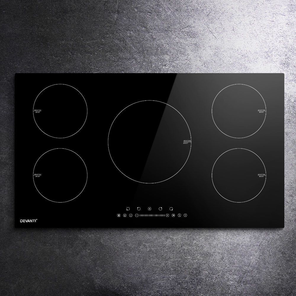 Devanti Induction Cooktop 90cm Electric Cooker Ceramic 5 Zones Stove H ...
