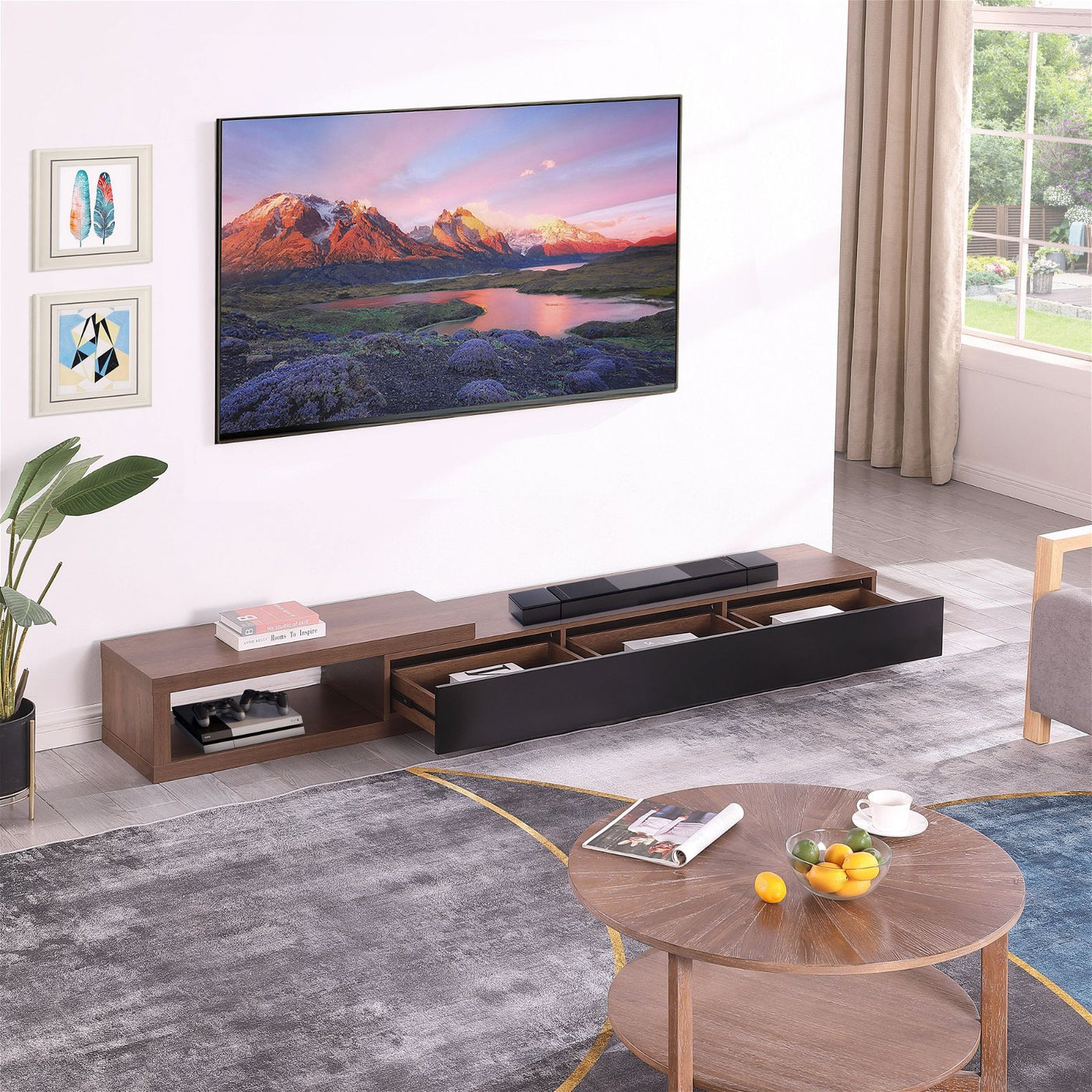 Durham Extendable TV Unit, Entertainment Unit, 190cm, Dark Oak | HLS ...