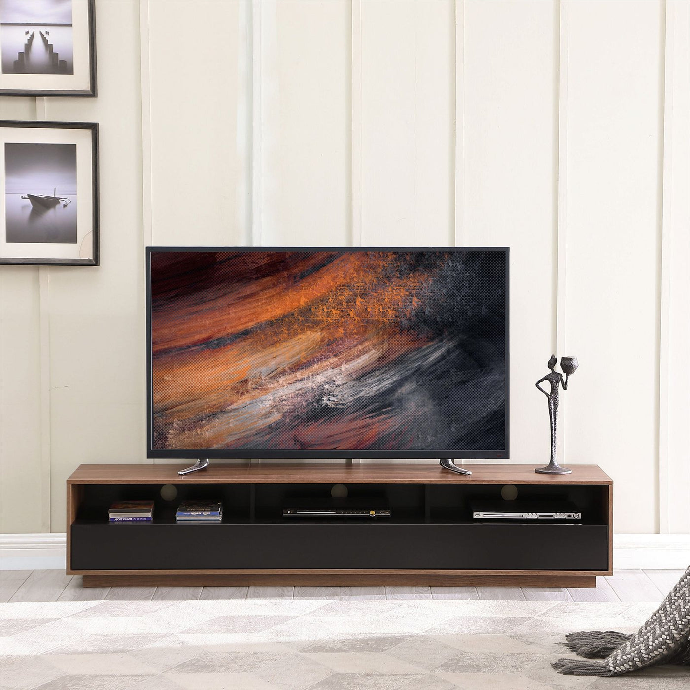 SUAVE1800 Entertainment Unit Dark Oak - Elegant Lowline TV Cabinet by ...