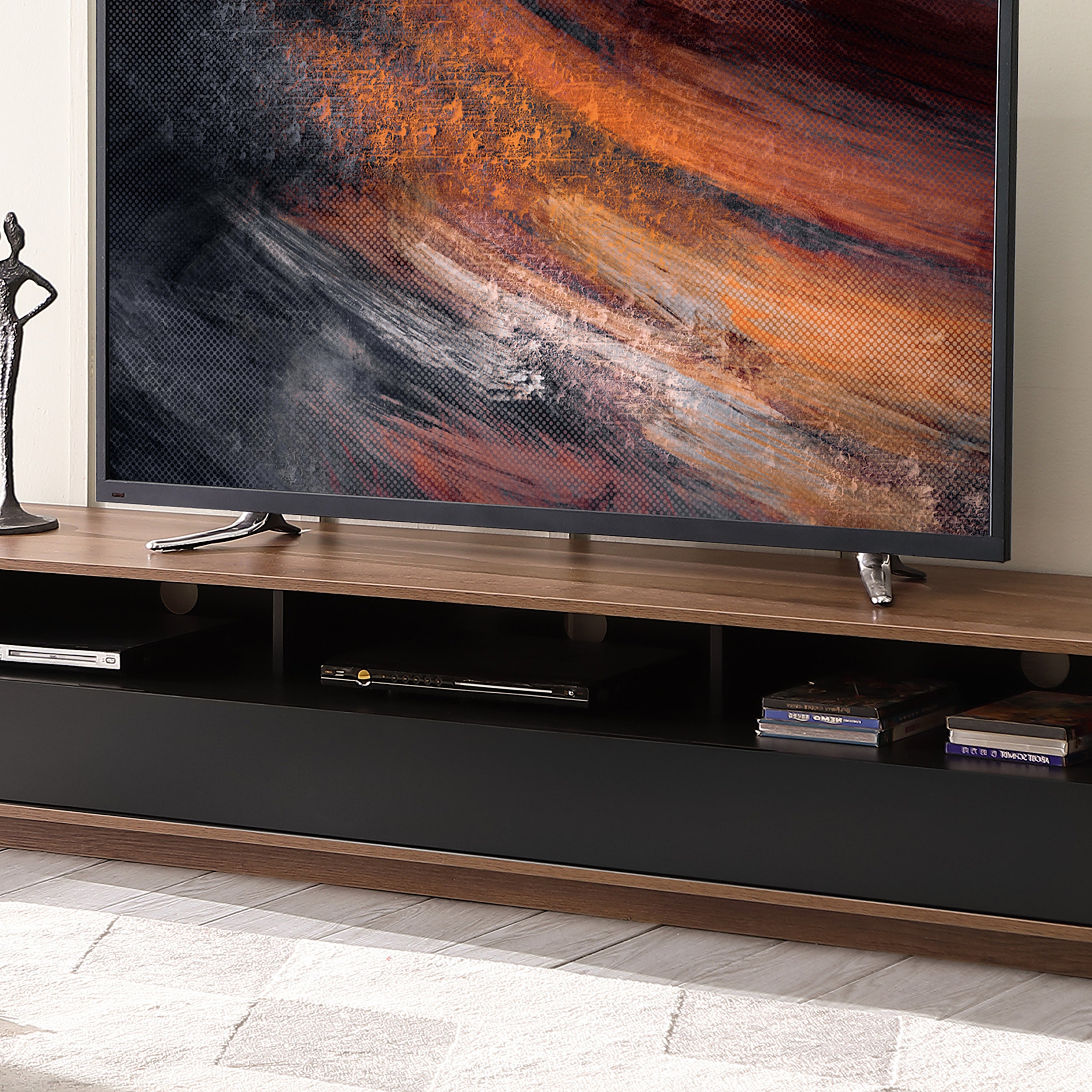 SUAVE1800 Entertainment Unit Dark Oak - Elegant Lowline TV Cabinet by ...